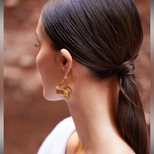 Polene | Jewelry | Polne Ole Gold Tone Sculptural Ribbon Knot Drop ...
